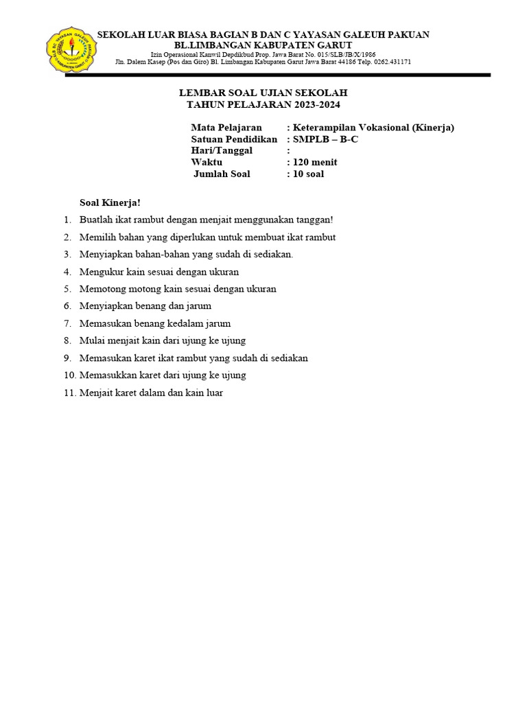 Soal Vokasi | PDF