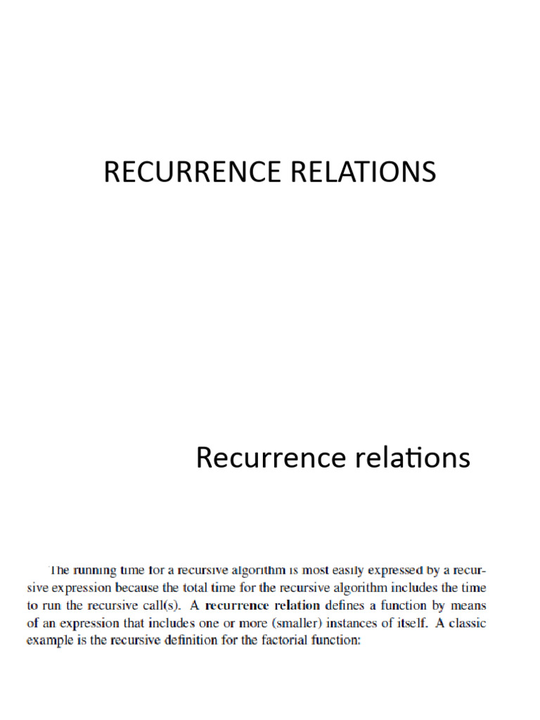 Online Class 9-Recurrence | PDF | Recurrence Relation | Mathematics