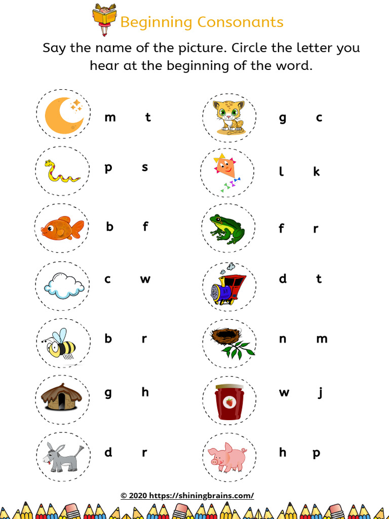 Beginning Consonants Activity Guide | PDF