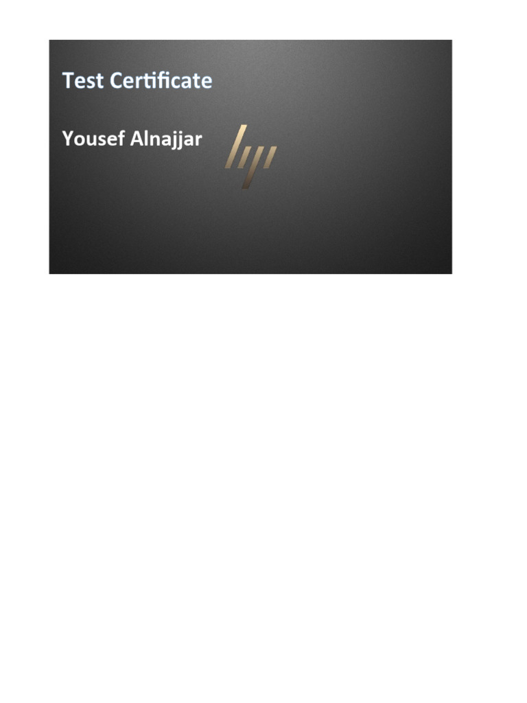 Test Certificate | PDF