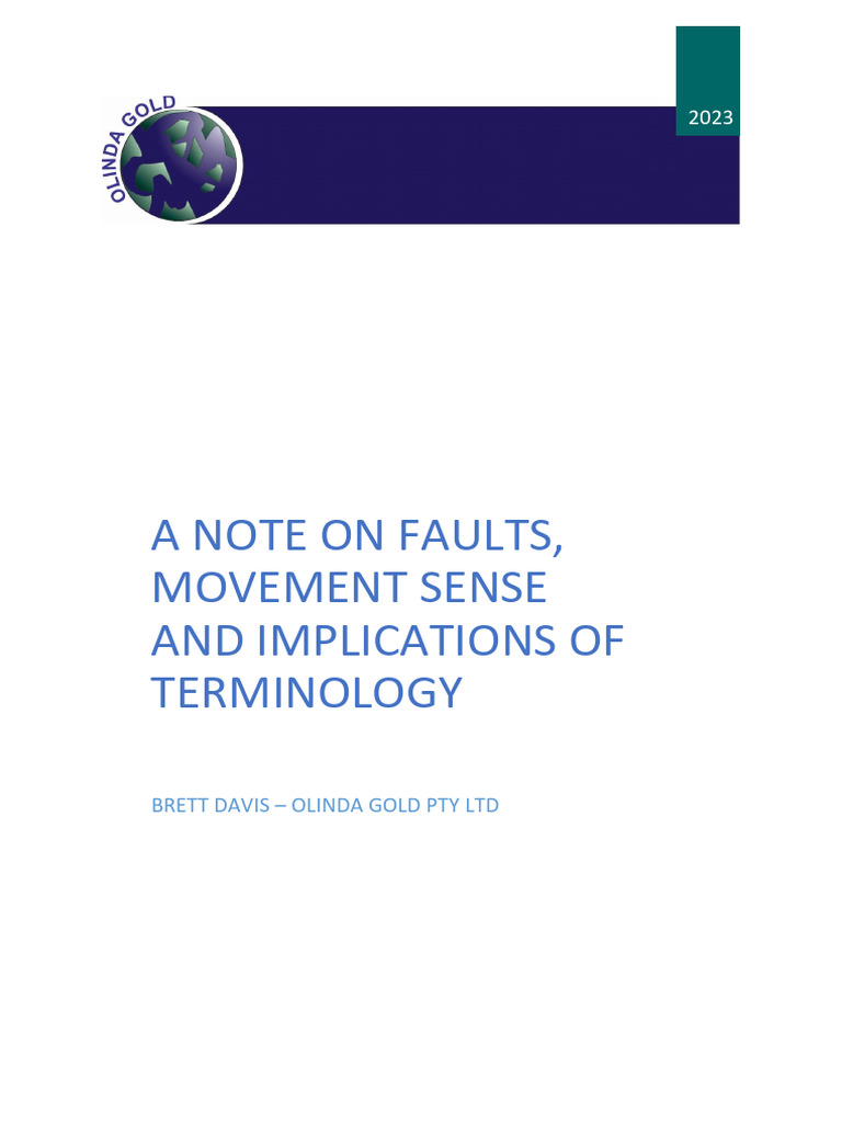 A Note On Faults, Movement Sense and Implications of Terminology | PDF ...