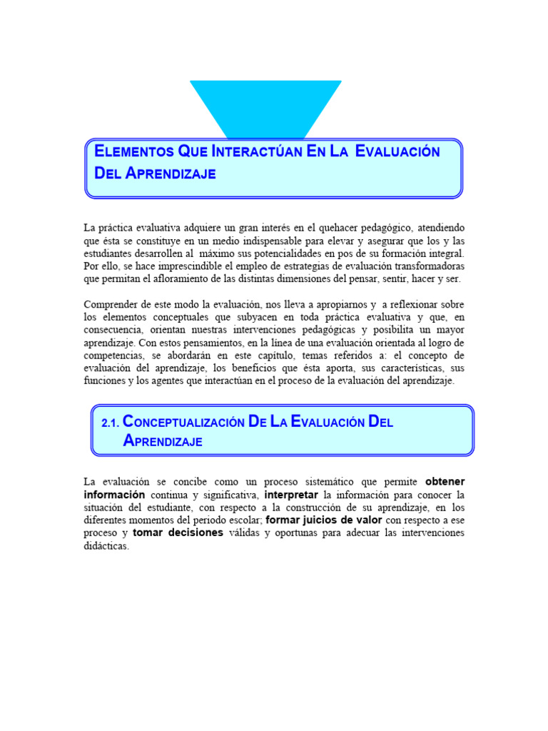 Información Básica Sobre Evaluación Del Aprendizaje | PDF | Evaluación | Aprendizaje