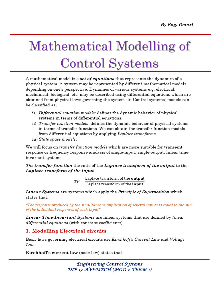 5 Modelling Control System | Download Free PDF | Electric Motor ...