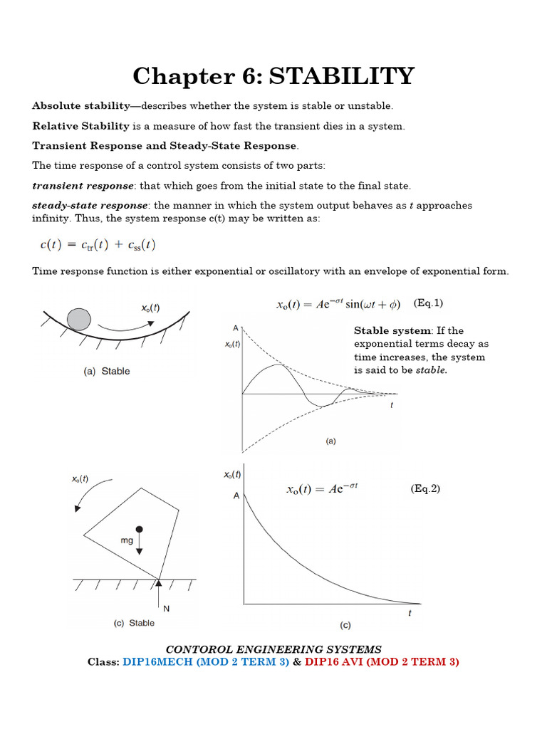 7 Stability Control System | PDF | Stability Theory | Complex Number