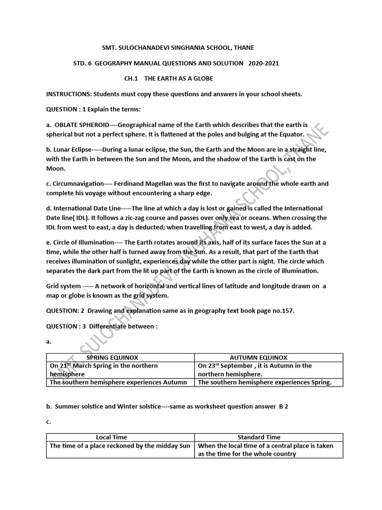 Geo Manual - Questions - and - Solution - CH - 1 - The - Earth - As - A ... Geo Manual - Questions - and - Solution - CH - 1 - The - Earth - As - A ...