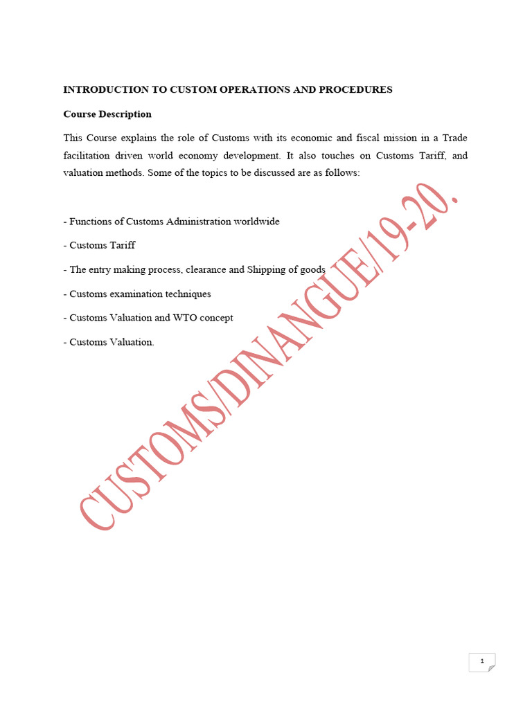 Customs Notes LTM 2 A-D | PDF | Customs | Receipt