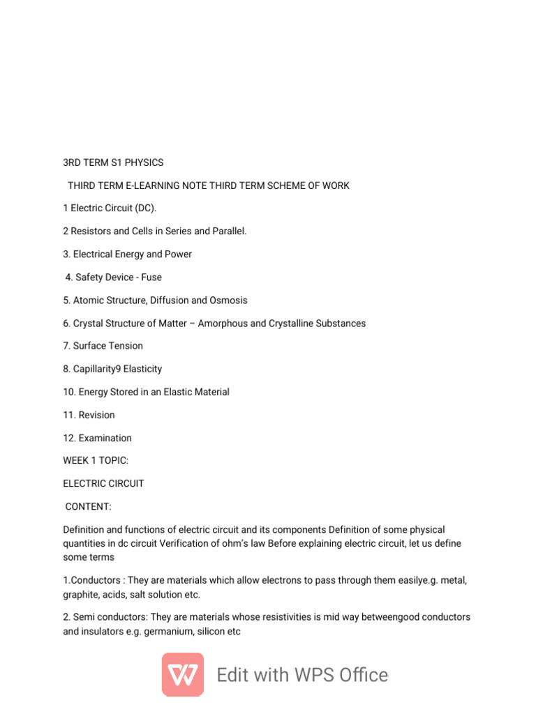3RD TERM S1 PHY-WPS Office | PDF | Crystal Structure | Gases