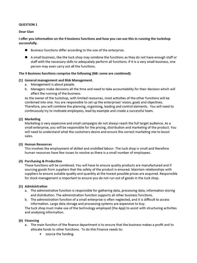 SWOT Analysis for School Tuck Shop | PDF | Business | Supply Chain