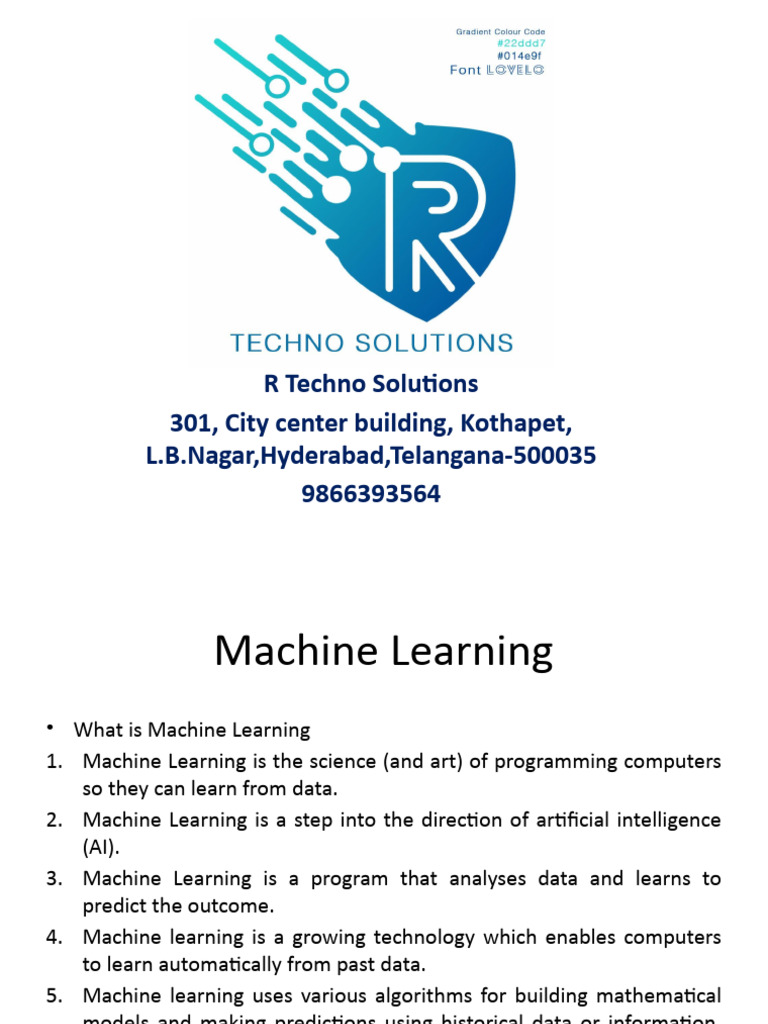 Machine Learning Ppts | PDF | Machine Learning | Statistical Classification