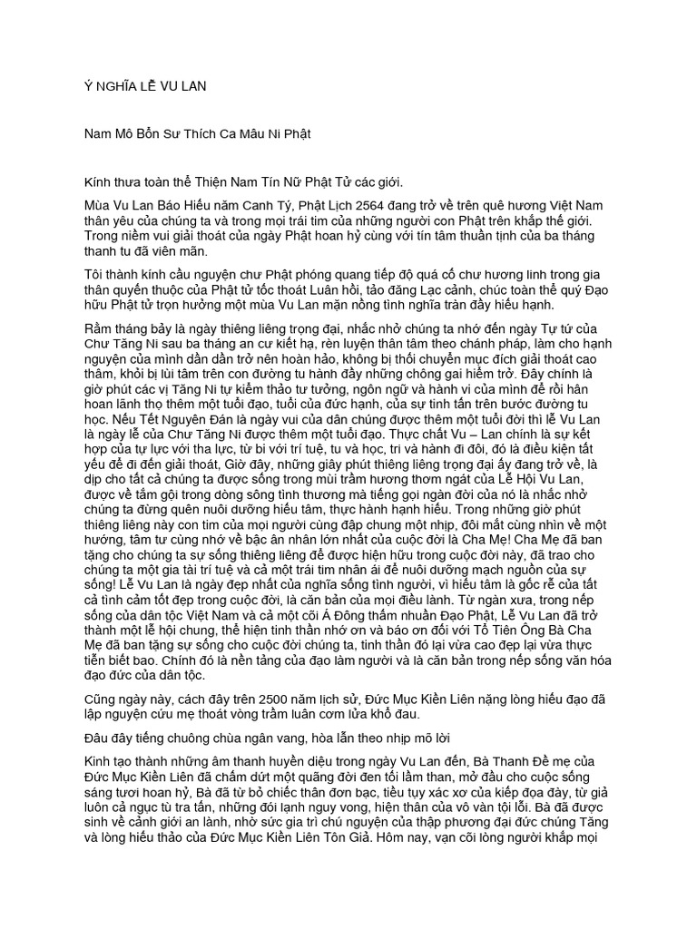 Vu Lan | PDF