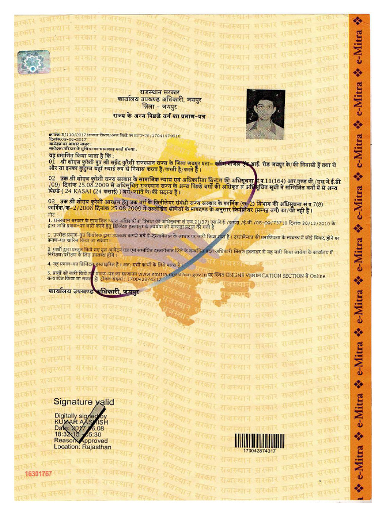 Caste Certificate | PDF