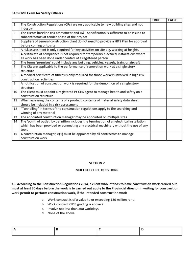 SACPCMP Safety Officer Exam Guide | PDF | Occupational Hygiene | Noise