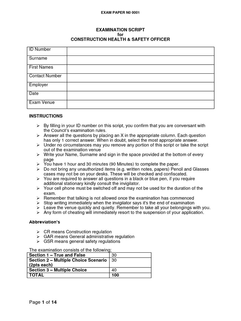 Sacpcmp 18.06.2022 Exam | PDF | Occupational Safety And Health | Employment