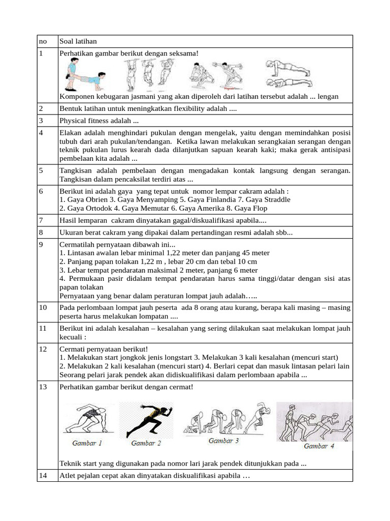 Soal Kisi-Kisi Penjaskes | PDF | Olahraga & Rekreasi