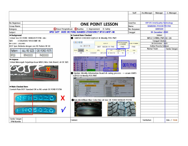 One Point Lesson Ex. | PDF