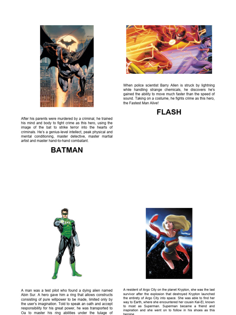 DC Characters Descriptions | PDF