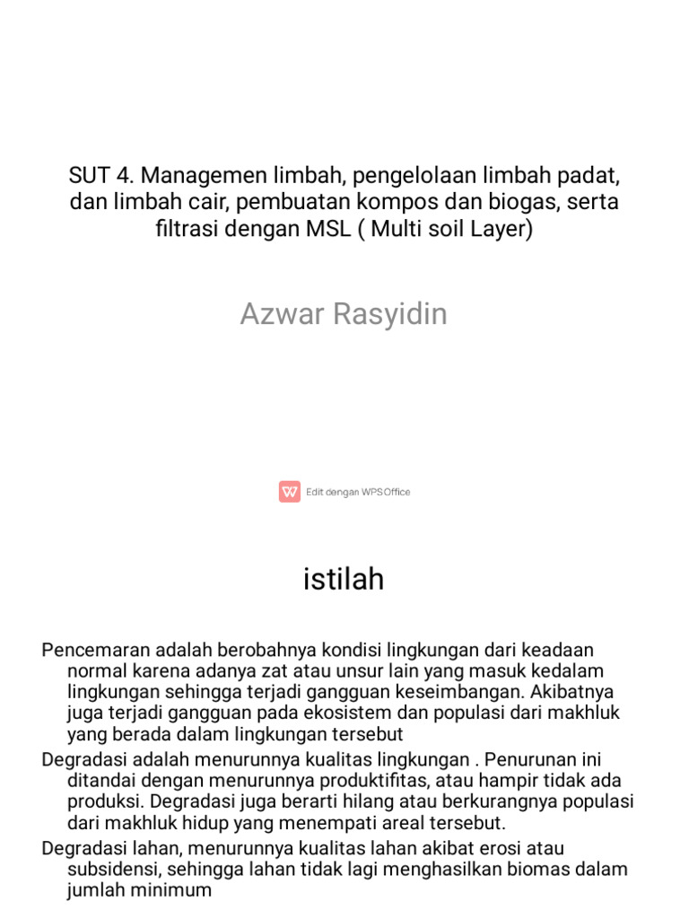 Manj Limbah Dan Pengelolaan | PDF | Sains & Matematika
