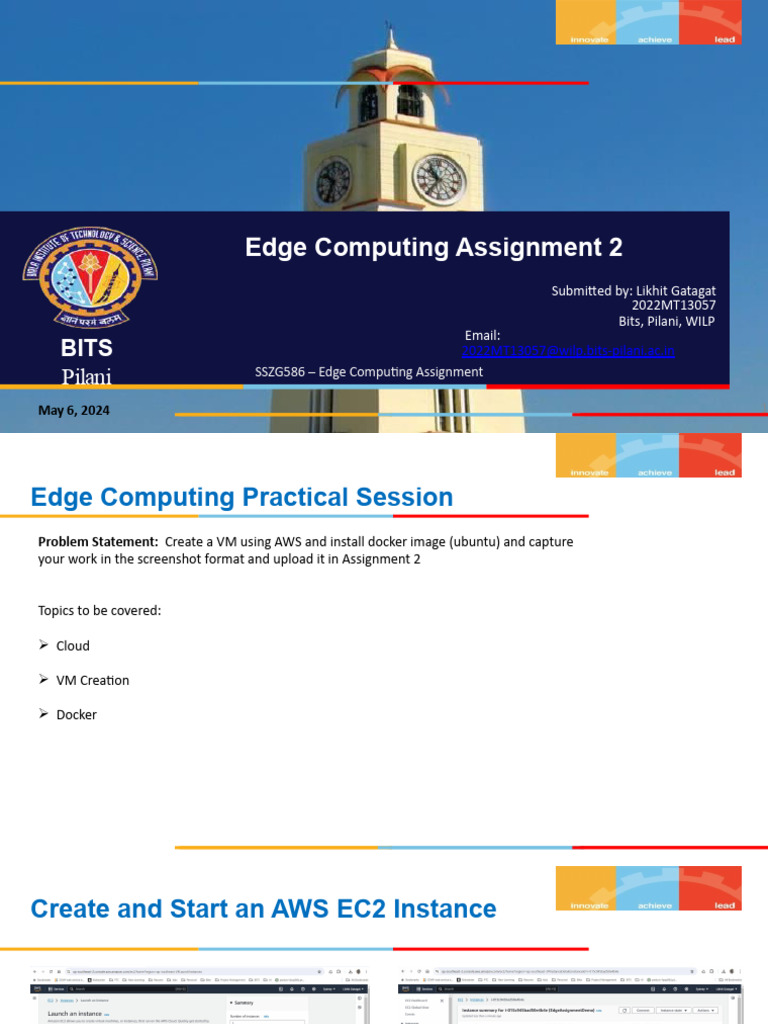 2022mt13057 EdgeComputing Assignment2 AWS Docker | PDF | Sudo ...
