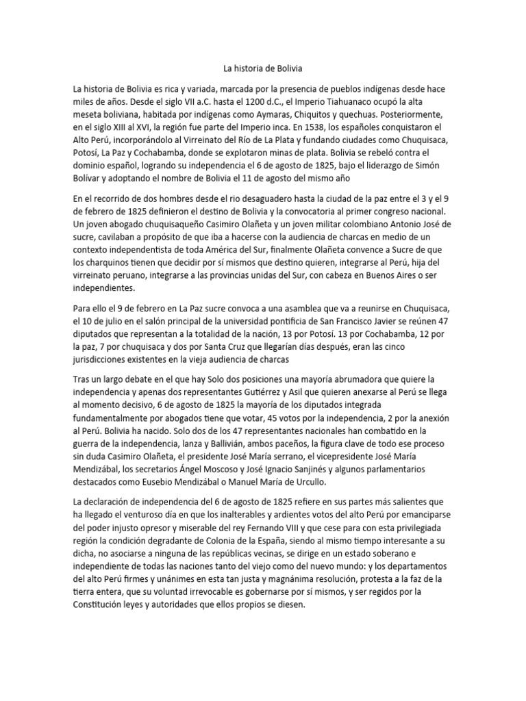 Historia y Constitución de Bolivia | PDF | Constitución | Bolivia