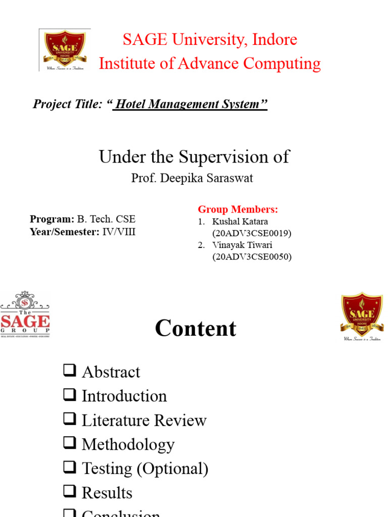 Hotel Management System Project by Vinayak Tiwari | PDF | Computers
