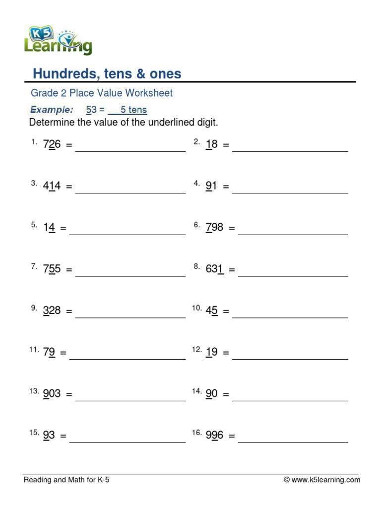 Grade 2 Place Value Digit C | PDF