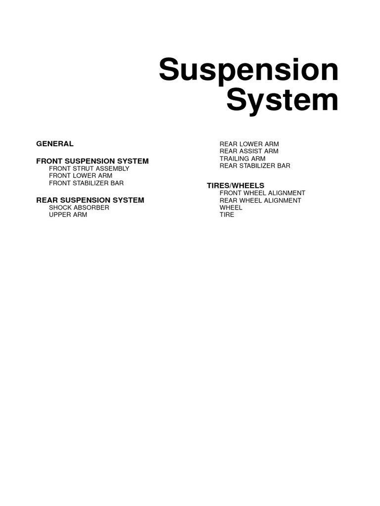 Suspension System Pdf Tire Steering