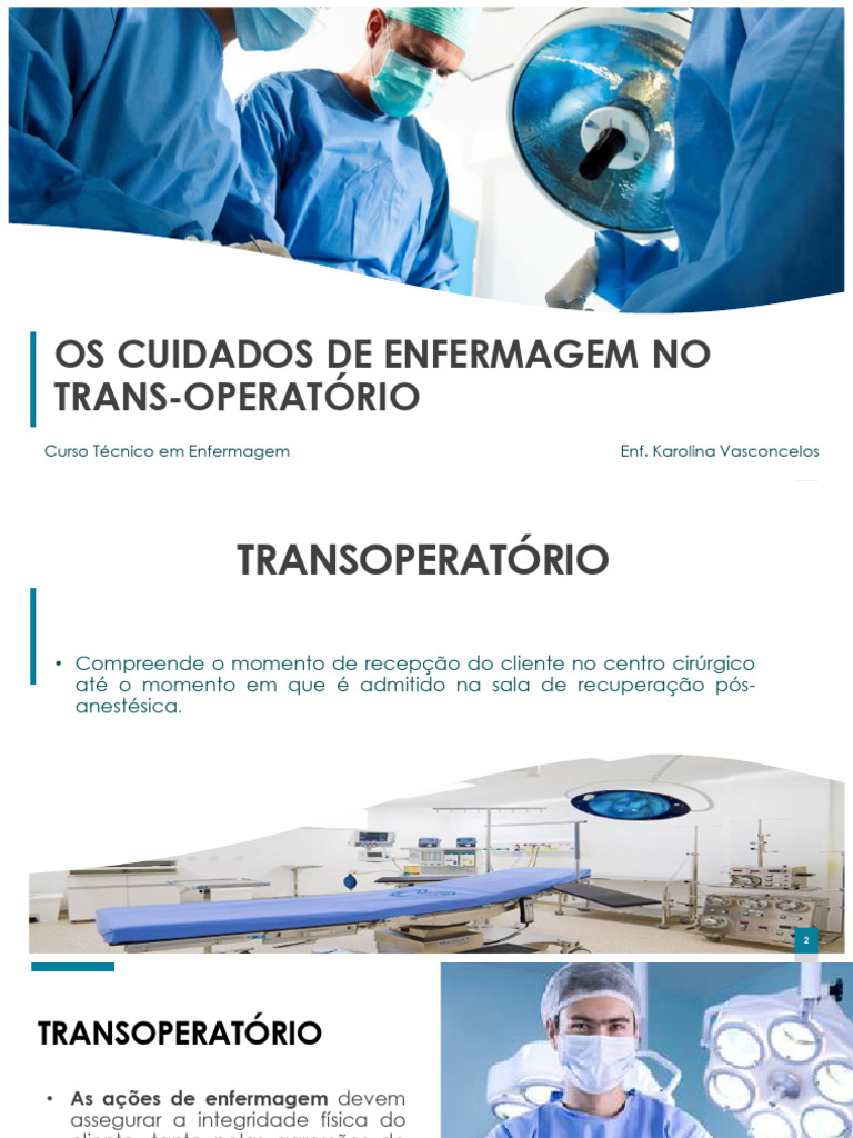 Aula 04 - Os Cuidados de Enfermagem No Trans-Operatório | PDF ...