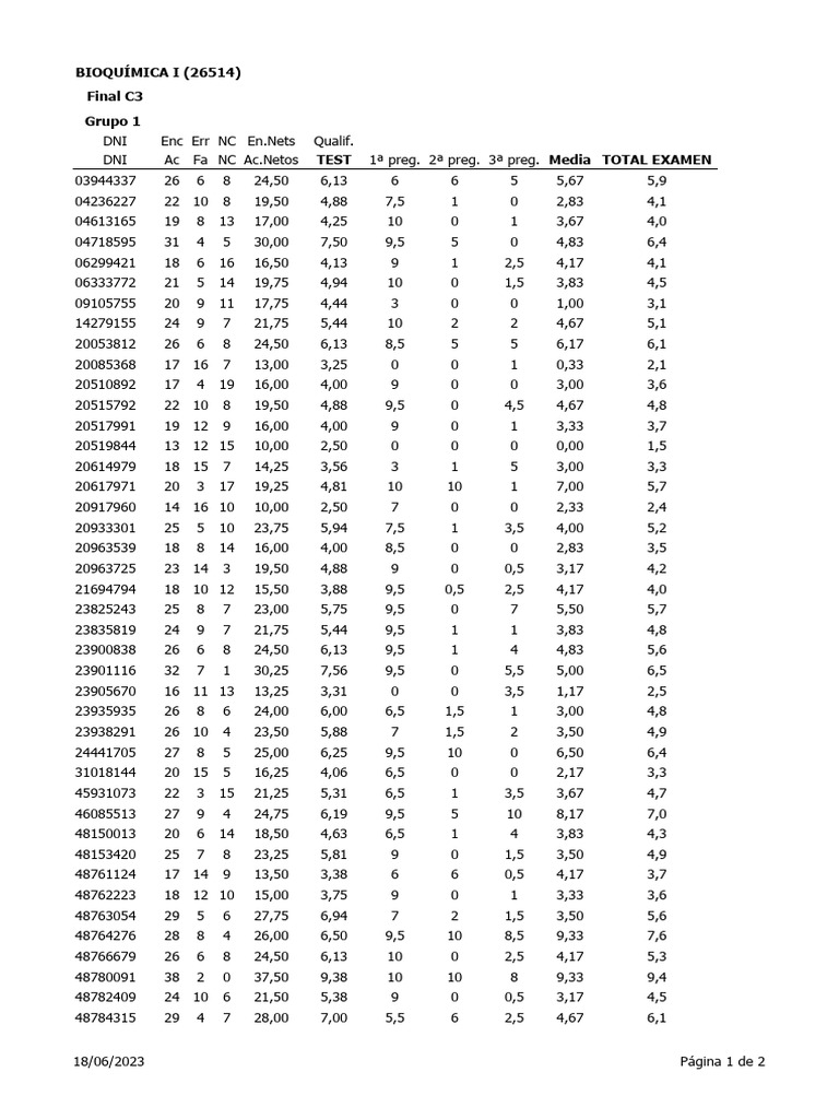 Final Junio Grupo 1 | PDF