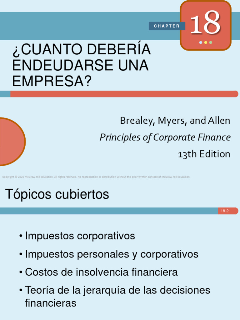 Brealey PCF 13e Chap018 | PDF | Deuda | Sector privado