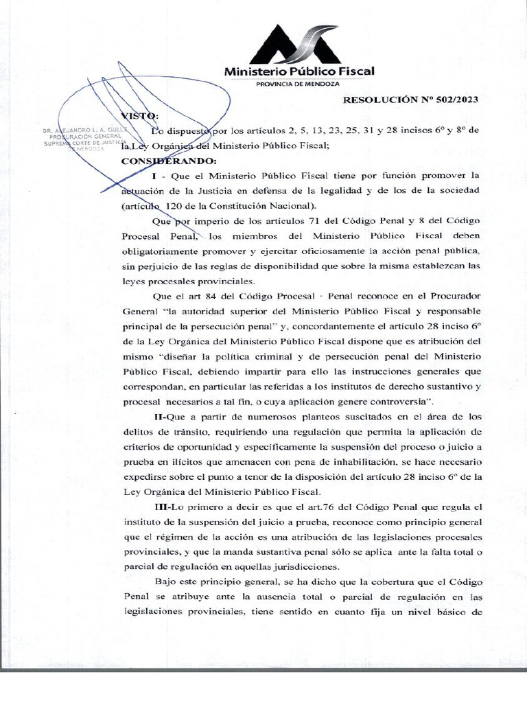 Res 502-2023 Criterios de Politica de Persecucion Penal | PDF