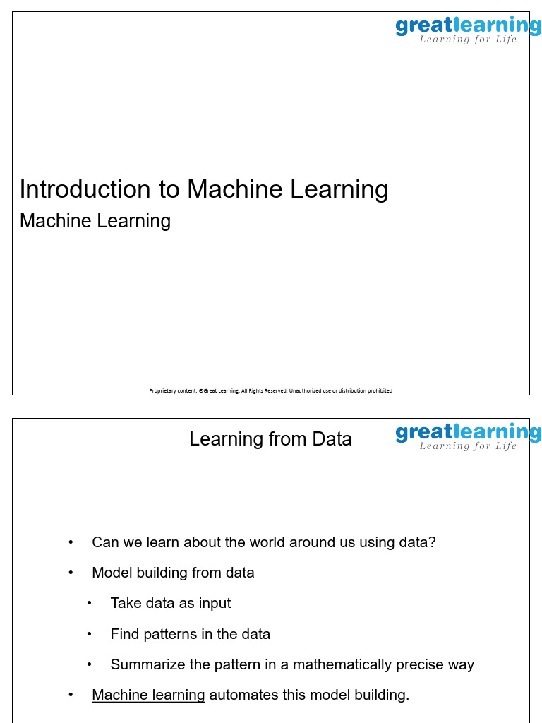 Slides - Intro To ML | PDF | Machine Learning | Artificial Intelligence
