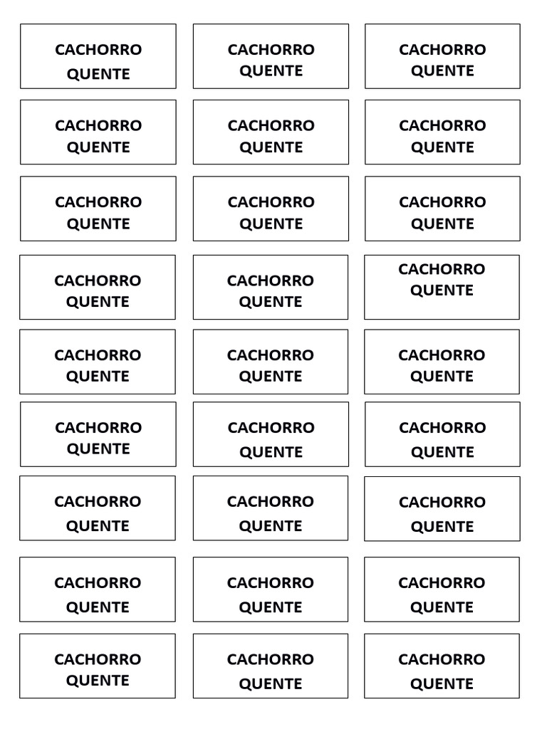 Fichas Cachorro Quente | PDF