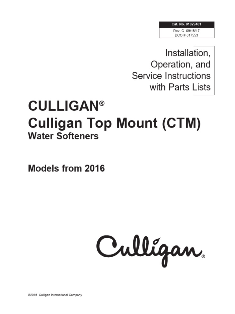 CTM Series Installation | PDF | Valve | Ion Exchange