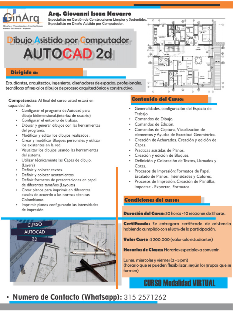 000 Presentacion Del Curso AUTOCAD BASICO Ginarq 2023 para Estudiantes ...