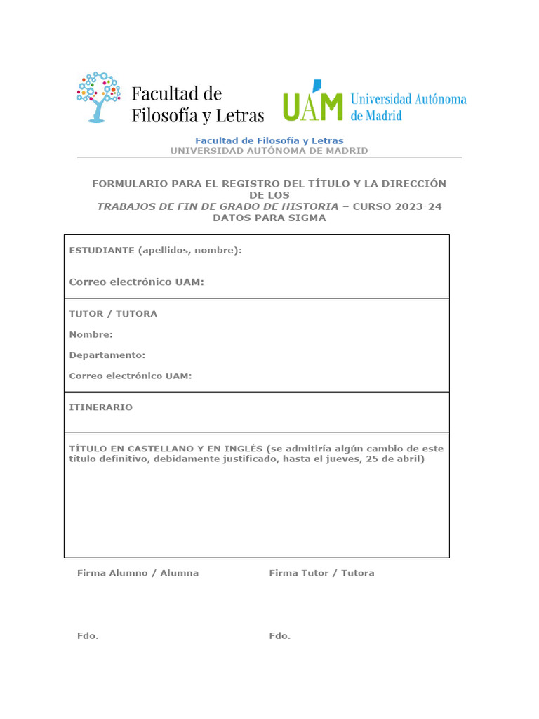 Anexo Ii-Formulario TFG para Sigma | PDF Anexo Ii-Formulario TFG para Sigma | PDF