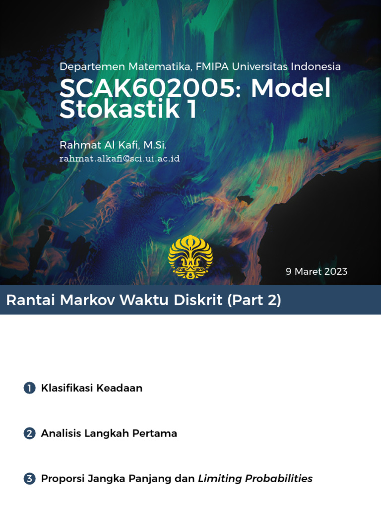 Rantai Markov Waktu Diskrit (Part 2) | PDF