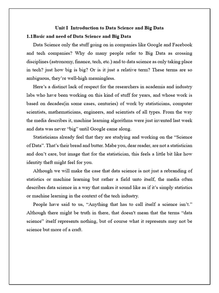 DSBDA Unit 1 | PDF | Business Intelligence | Data Science