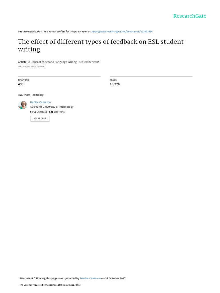 The Effects of Different Types of Feedback | PDF | Pronoun | Verb