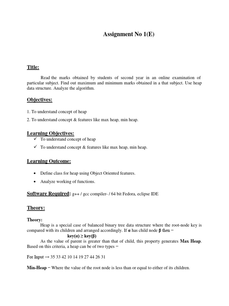 Exp10 Heapsort In C Pdf Computer Programming Algorithms And Data Structures