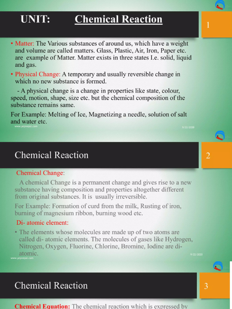 Science Chemical Reaction | PDF