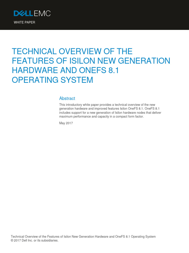 h16084 WP Tech Overview New Improved Features Onefs8.1 | PDF | Solid State Drive | Computer Cluster