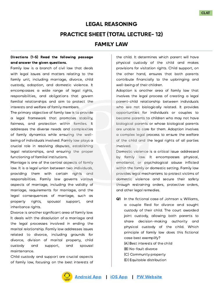 Family Law Practice Sheet __ PDF Only | Download Free PDF | Divorce ...