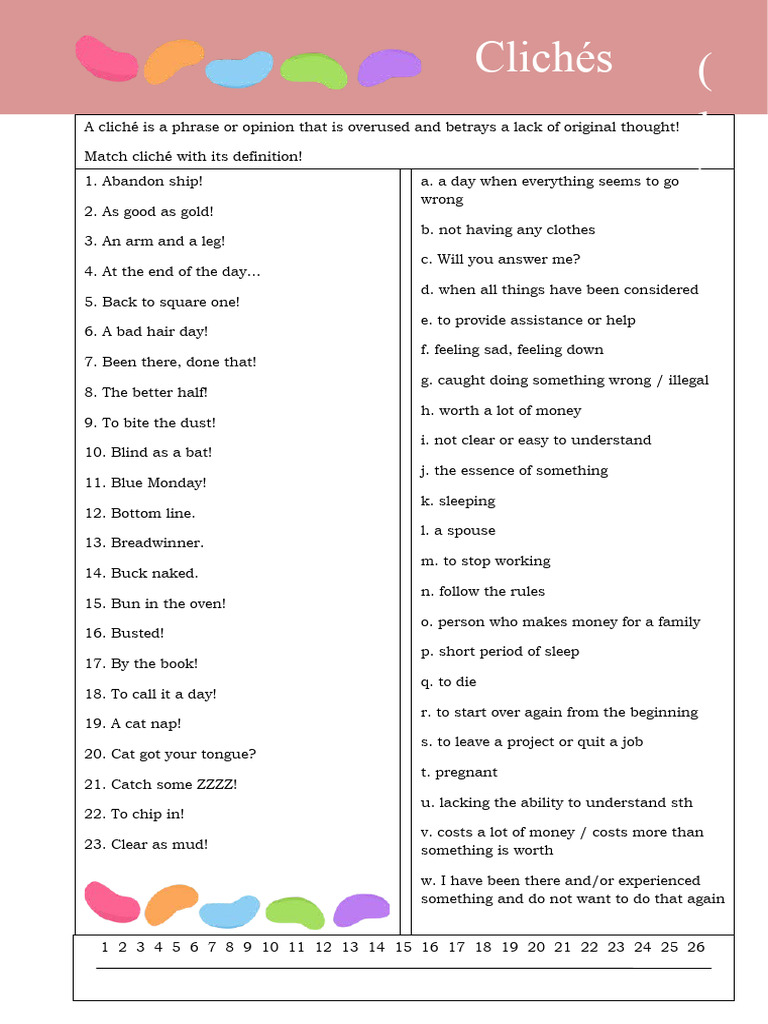 Understanding Clichés and Their Meanings | PDF