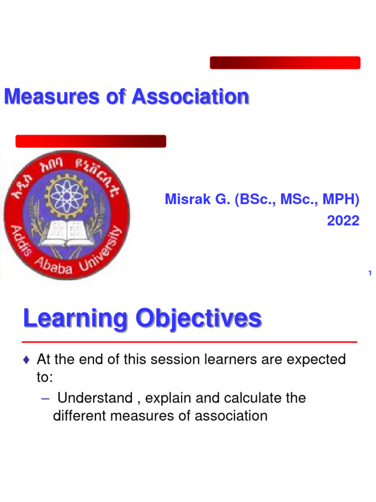 Understanding Measures of Association | PDF | Relative Risk | Medical ...