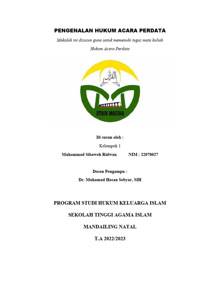 Pengenalan Hukum Acara Perdata | PDF