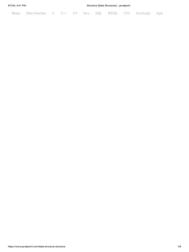 Structure (Data Structures) - Javatpoint | Download Free PDF | Pointer (Computer Programming ...