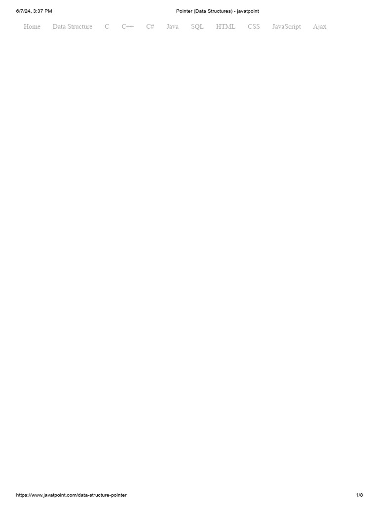 Pointer Data Structures Javatpoint Pdf Pointer Computer Programming Software Development