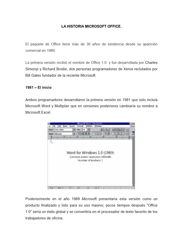La Historia Microsoft Office | PDF | Microsoft Office | Microsoft