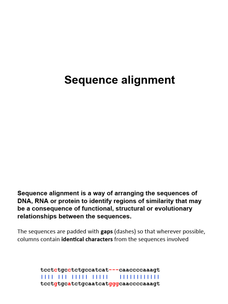 Sequence Alignment Presentation | PDF | Sequence Alignment | Nucleic Acid Sequence