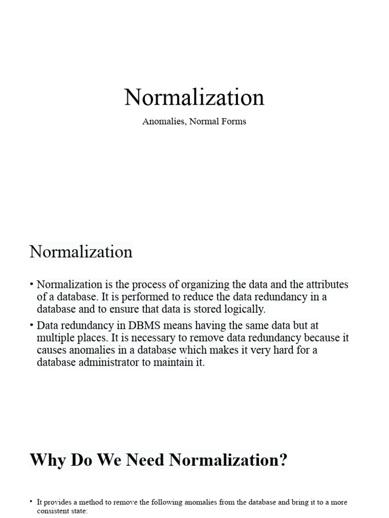 Unit3-Part2-Normalization-Normal Forms | PDF | Data Model | Computing